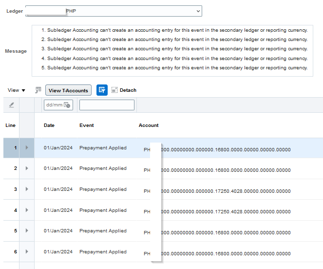 Subledger Accounting Cant Create An Accounting Entry For This Event In The Secondary Ledger