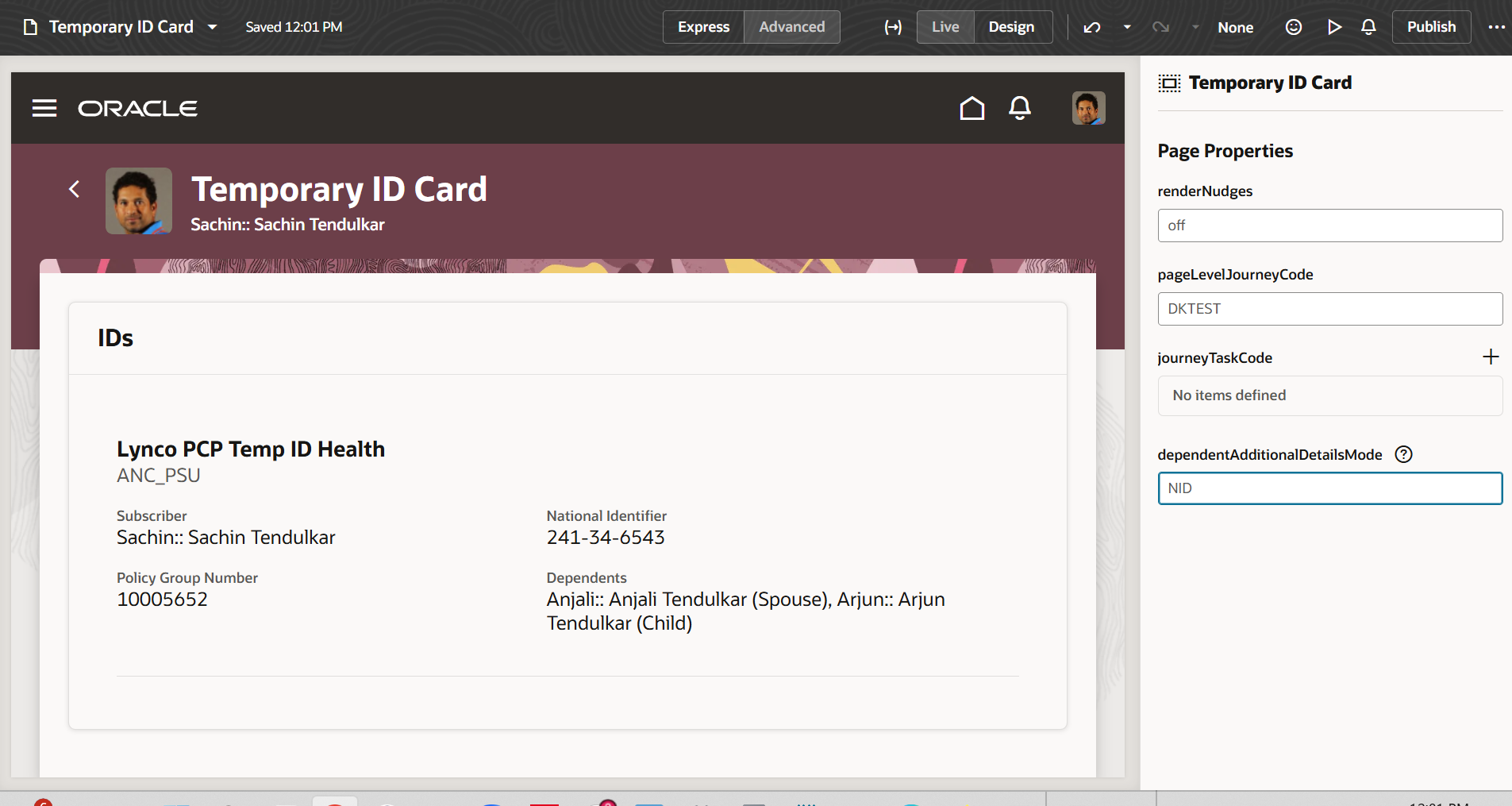 Redwood Add additional attributes on Temp ID Card — Cloud Customer Connect