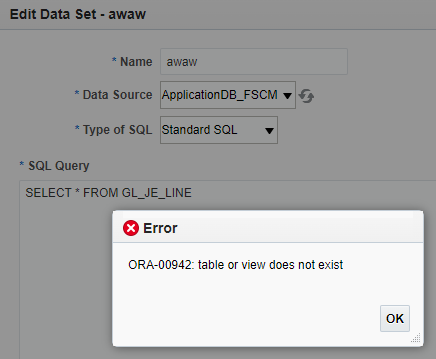 Cannot find GL_JE_LINE table when trying to create Data Model for BIP ...