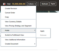 How to view summary of all the holds applied and released on the Sales ...
