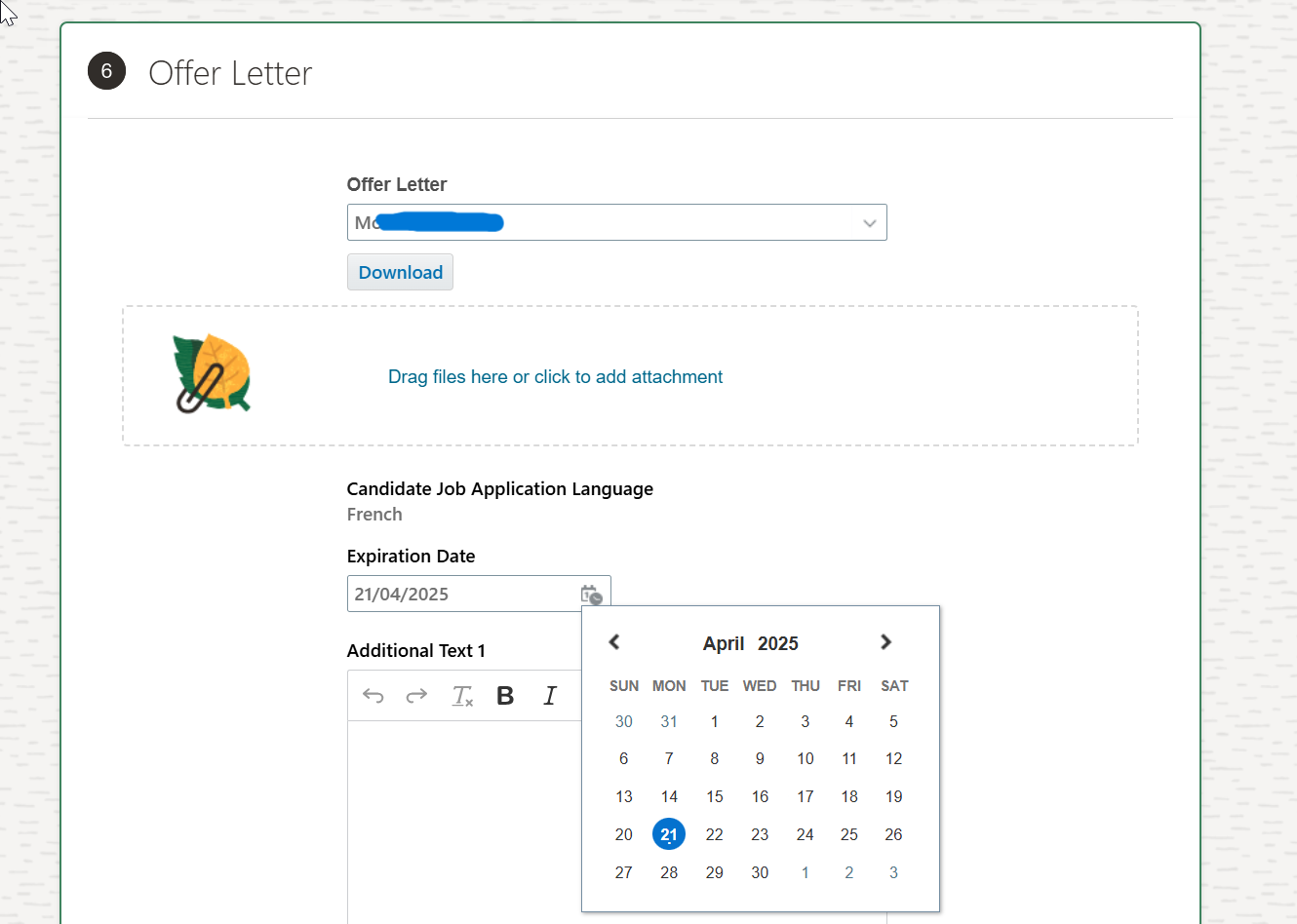 When Creating Or Editing A Job Offer We Are Able To Put An Expiration