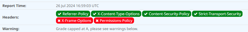 Is the header 'X-Frame-Options' and ' Permission-Policy' allowed in ...