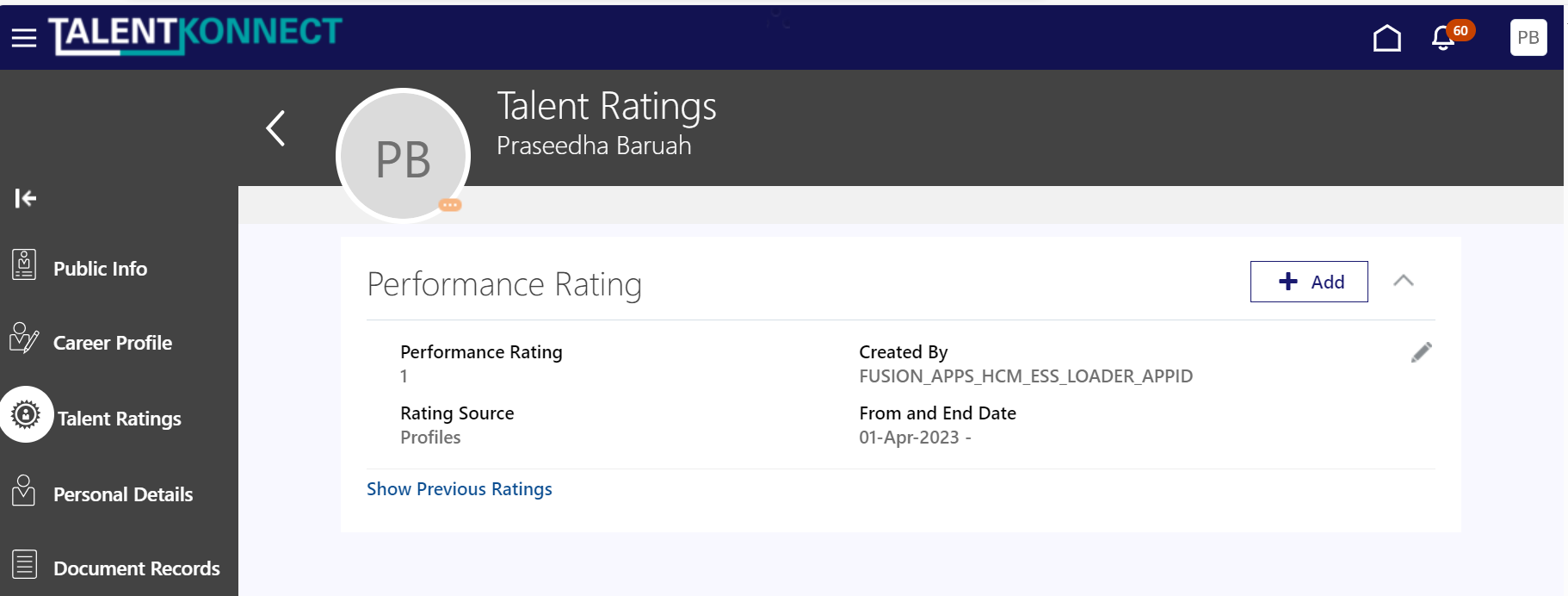 We Want To Fetch Data From Talen Profile Rating To Compensation Worksheet Via Fast Formula