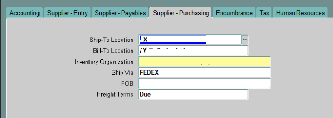 Configuration of Default Ship-to Location for POs where Destination Type =Inventory — Cloud ...