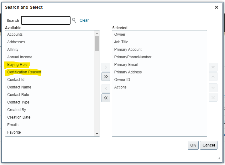 How to hide the columns displayed on LHS under edit columns in worspace — Cloud Customer Connect
