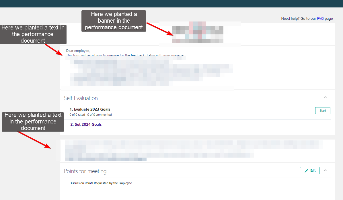 Option To Add Text In A Performance Document In The Latest Version — Cloud Customer Connect