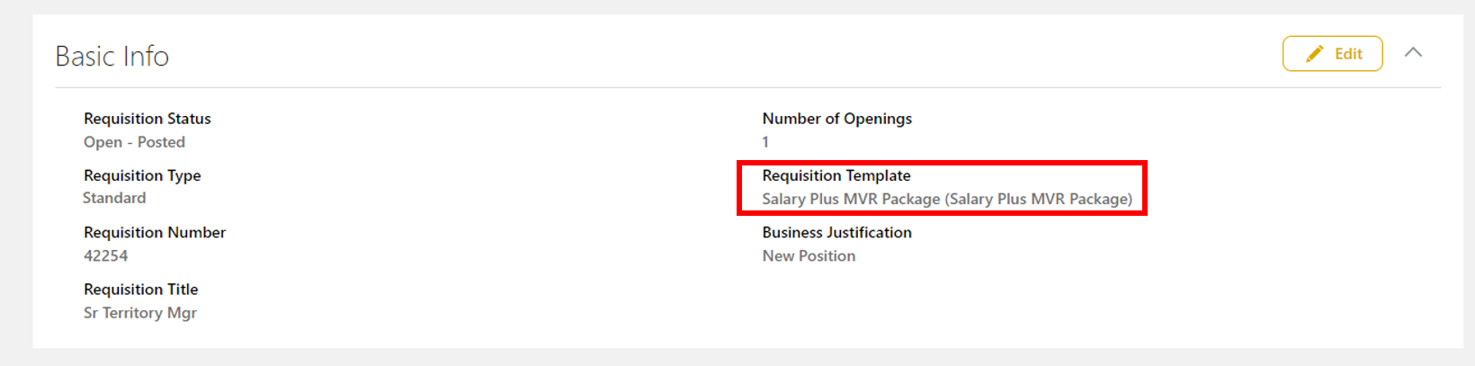 Redwood Editing View Job Requisition Details Requisition Template Value Missing — Cloud