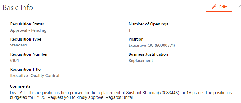 How To Edit The Name In Basic Information Tab Of Requisition — Cloud Customer Connect