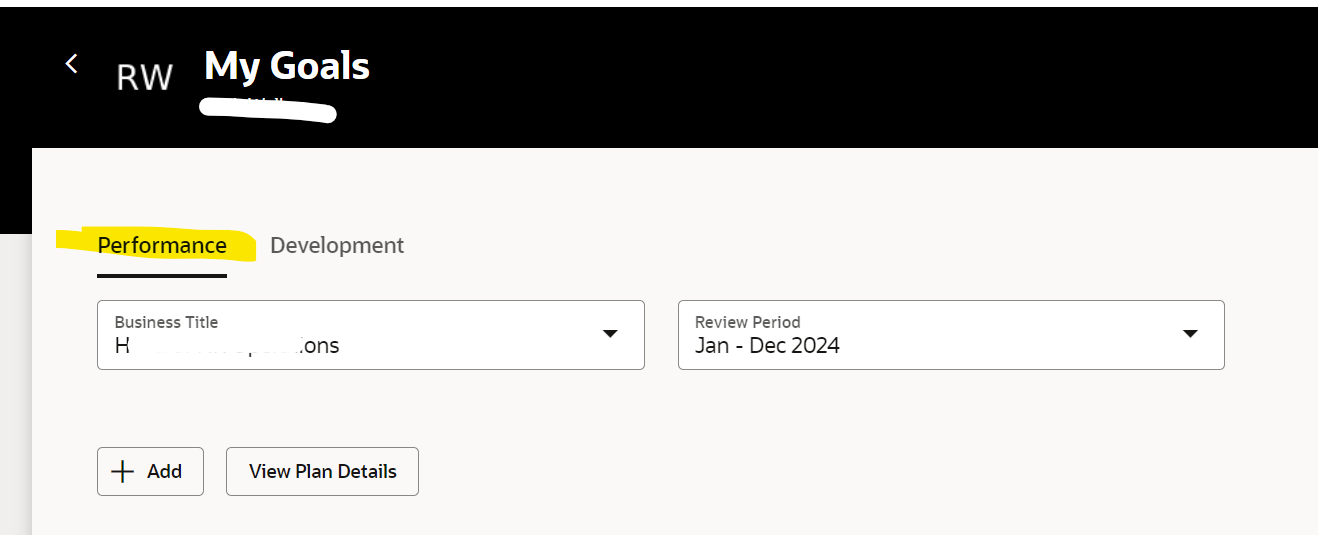 Is It Possible To Hide Performance Goals Tab In New Goal Center — Cloud Customer Connect