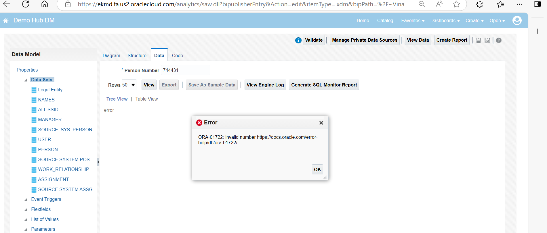 ORA-01722: invalid number https://docs.oracle.com/error-help/db/ora-01722/ — Cloud Customer Connect