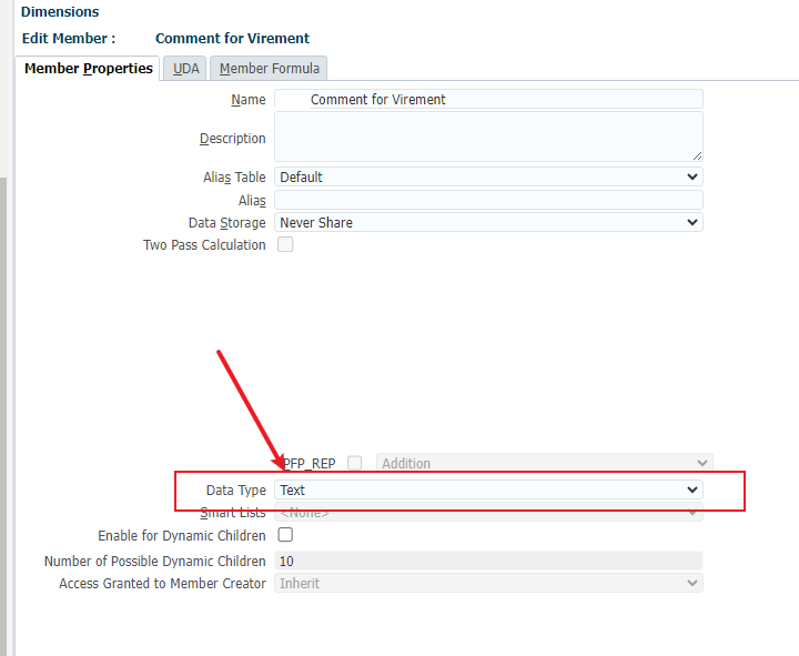 Maximum length of Text data type member — Cloud Customer Connect