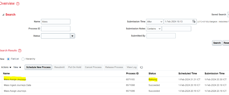 Scheduled Process Mass Assign Journey Using Hdl Checklist Mass Allocation — Cloud Customer Connect
