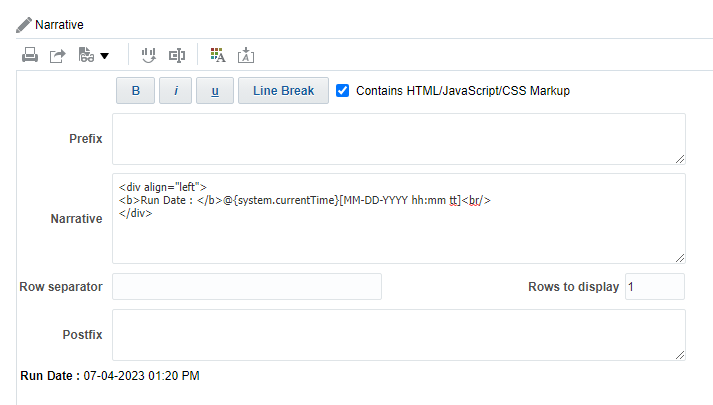 Add Date and Timestamp in OTBI Analysis Narrative — Cloud Customer Connect
