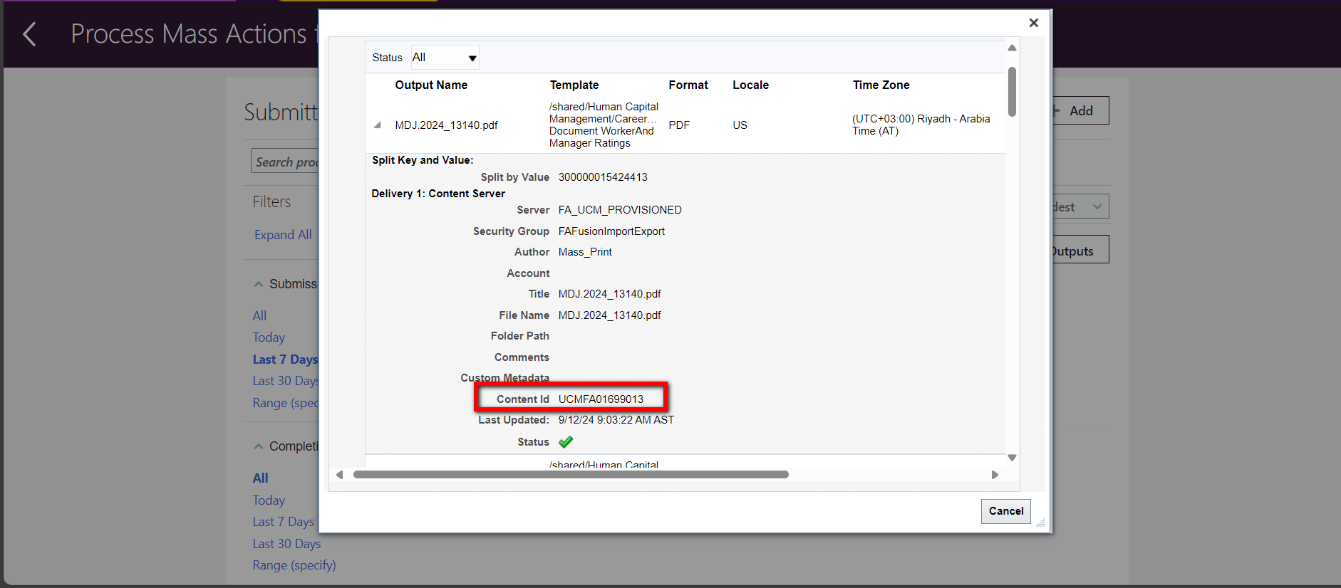 How to fetch content ID generated after running the Mass Create ...