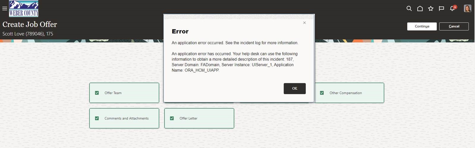 Recruiter can't create a job offer unless they are listed on the ...