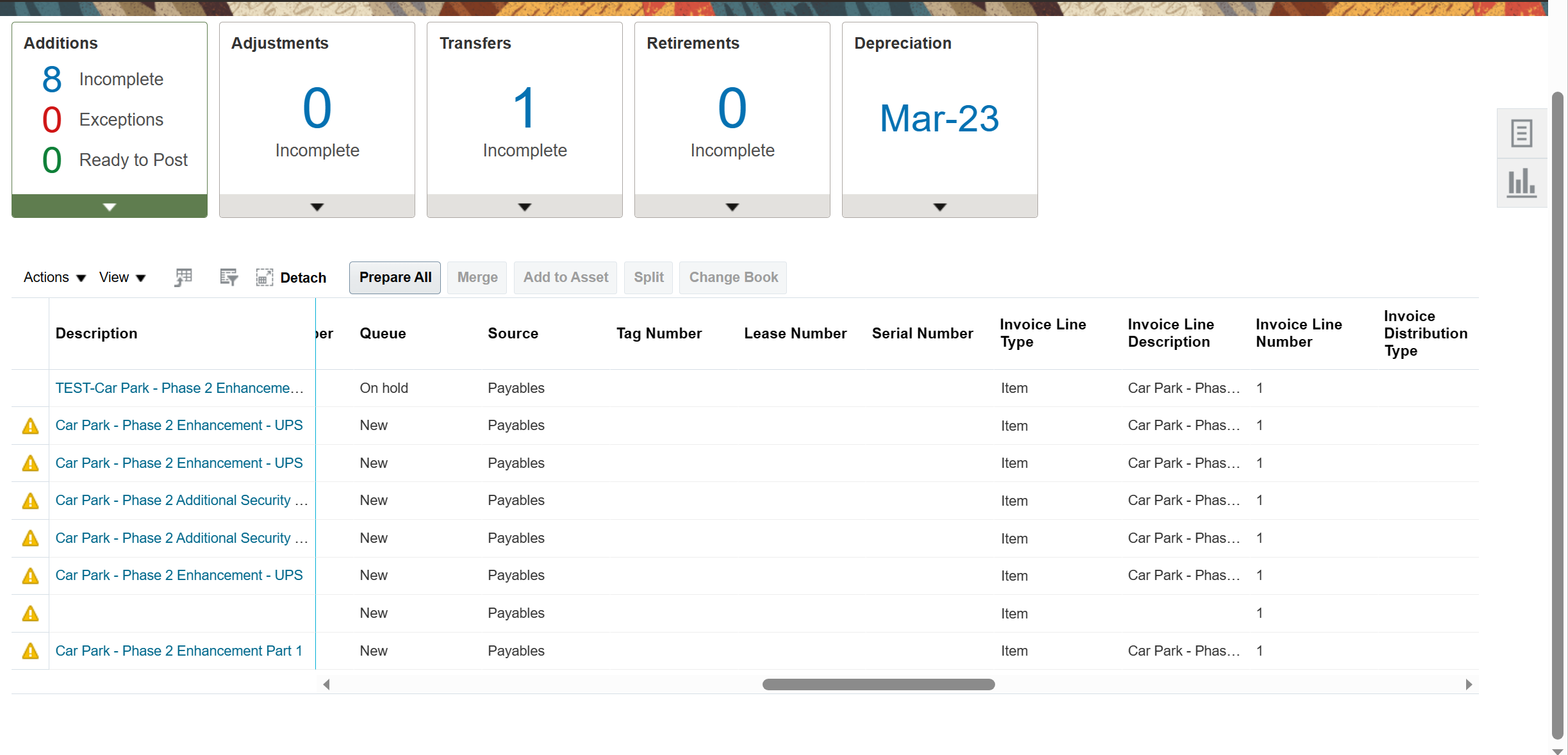 How to display invoice distribution combination on the additions page? — Cloud Customer Connect