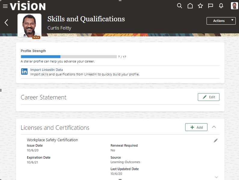Enable Linkedin Profile Import Section On Skills And Qualification Page — Cloud Customer Connect