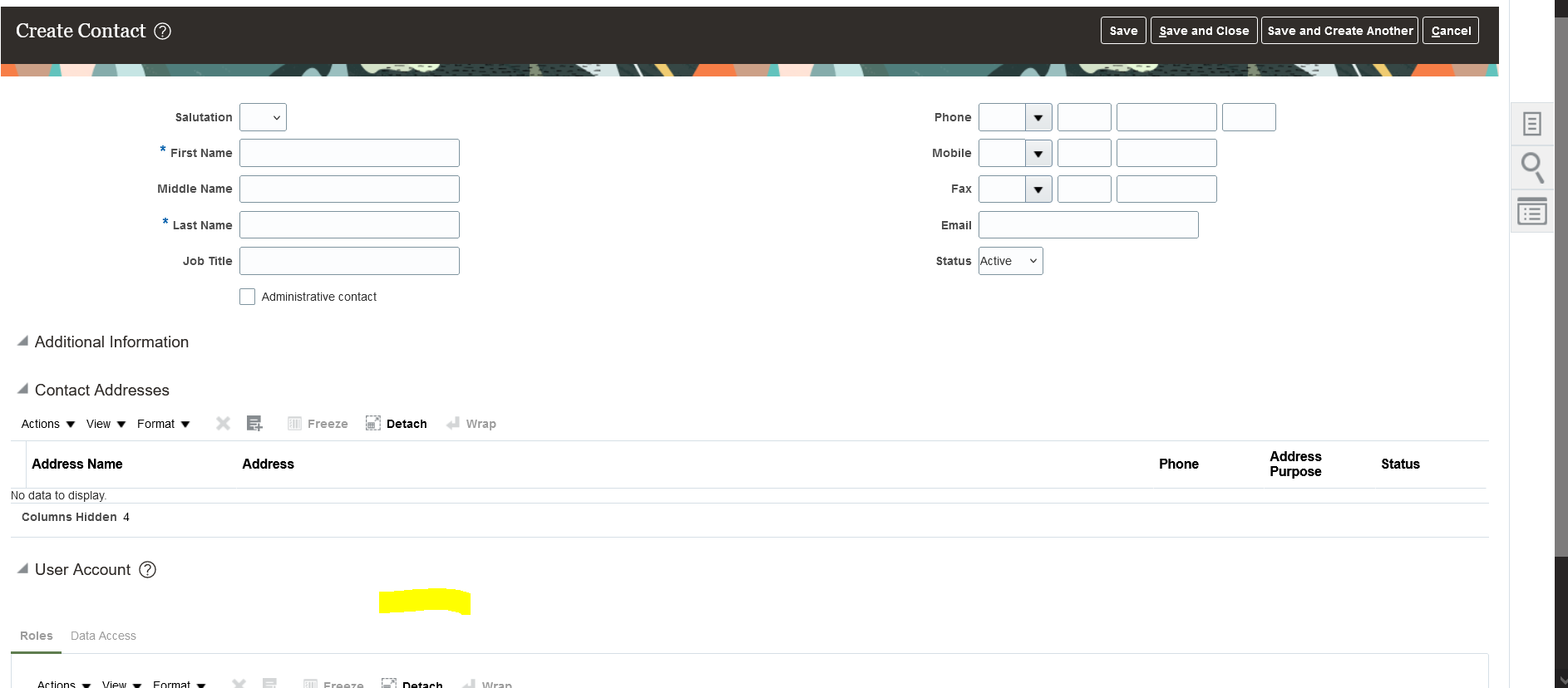 Create User Account Option Is Not Coming In The Supplier Ui Screen — Cloud Customer Connect