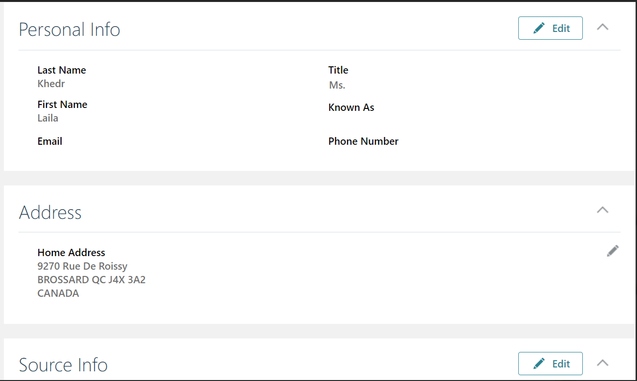Recruiter Is Not Able To Edit The Personal Info Page — Cloud Customer Connect