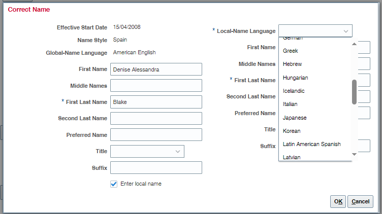 Is the list of Local Name Languages restricted to Language Packs Delivered by Oracle? — Cloud ...