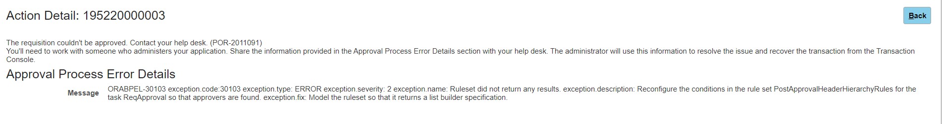 Requisition Approval Issue — Cloud Customer Connect