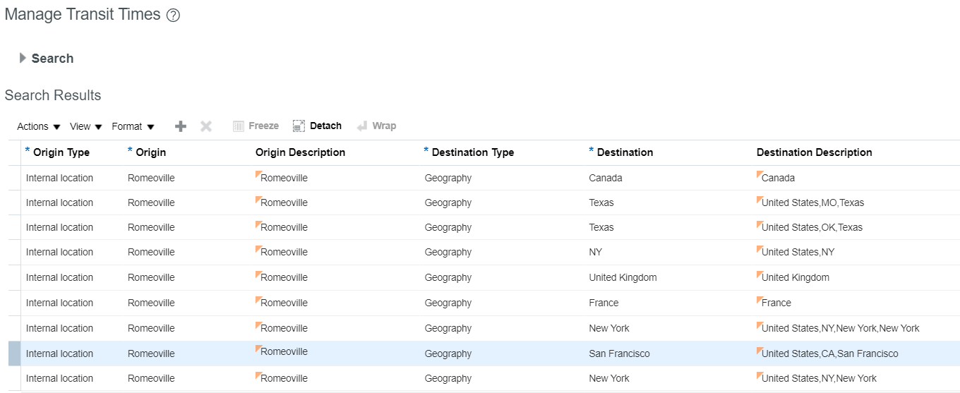 How to define transit times based on the US State — Cloud Customer Connect