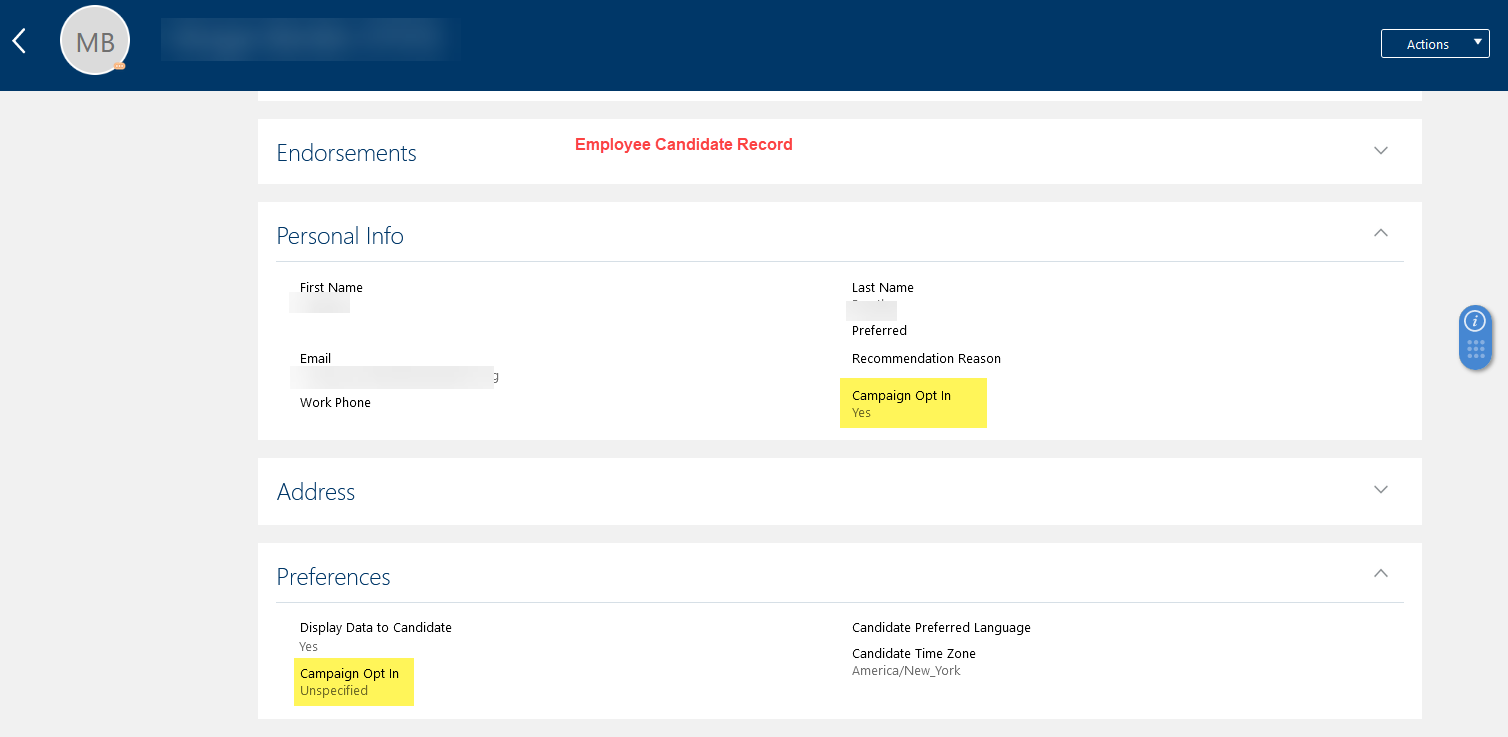 Where is the Employee Campaign Opt In field located? — Cloud Customer ...