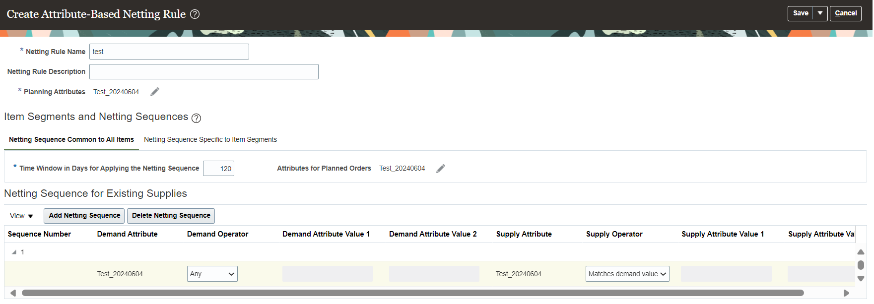 How to setup netting rule in such a way that all supplies except onhand ...