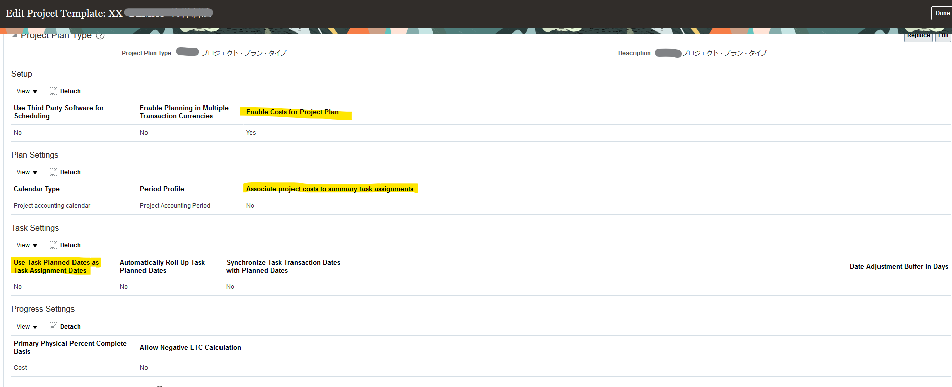 The use of "Enable Costs for Project Plan",etc. in Project Template and ...