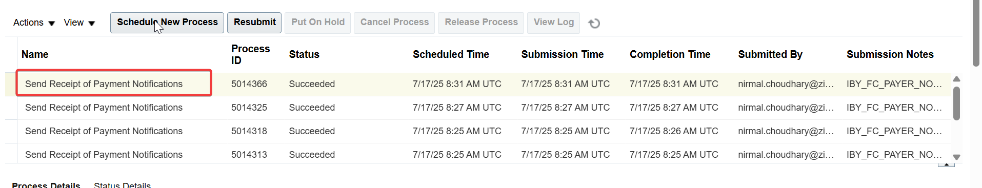 How to get XML extract "Funds Capture Payer Notification" Report — Cloud Customer Connect