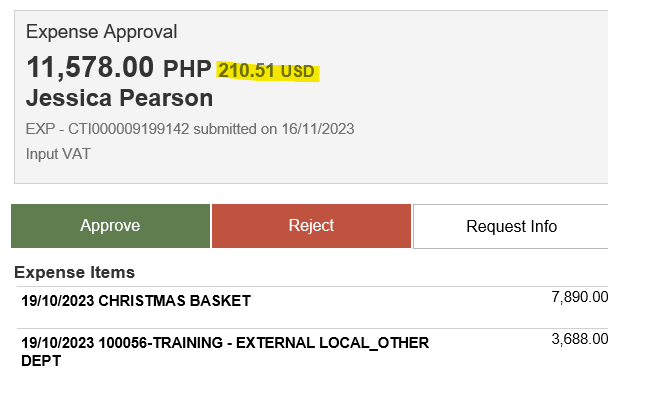 How To Remove The 2nd Currency Display In The Expense Report Email Notification — Cloud Customer