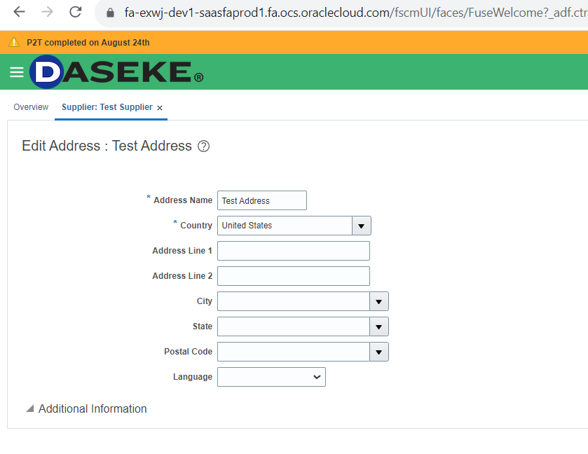 How To Create Address Dffs At Invoice Header Level With Address Validation — Cloud Customer Connect 0550