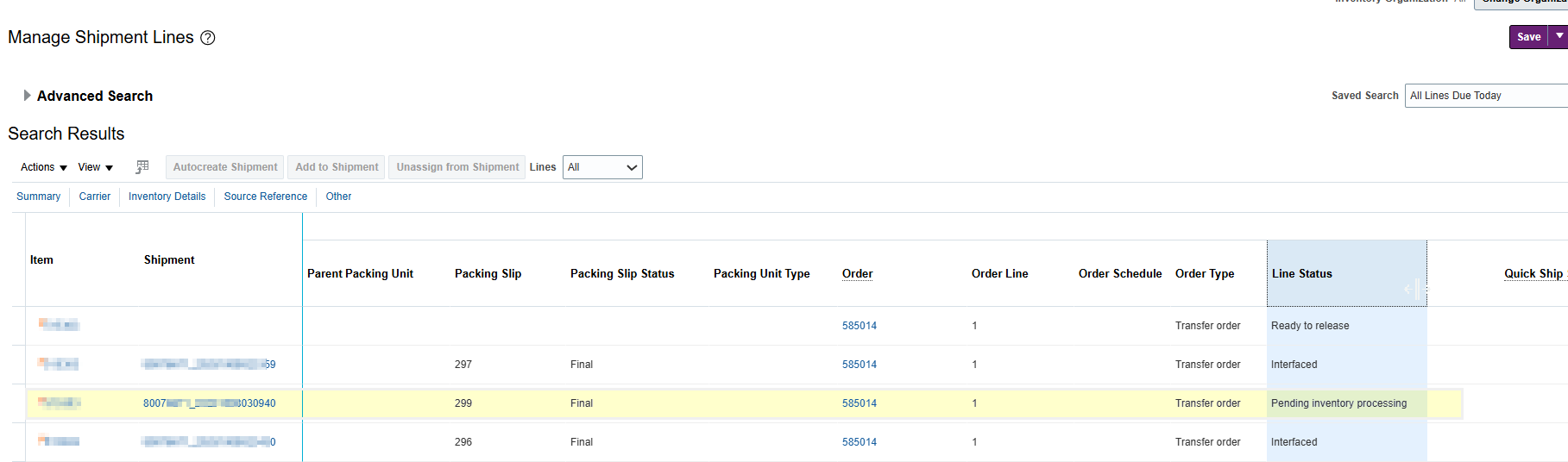 how to cancel or unassign the shipment with Pending inventory ...