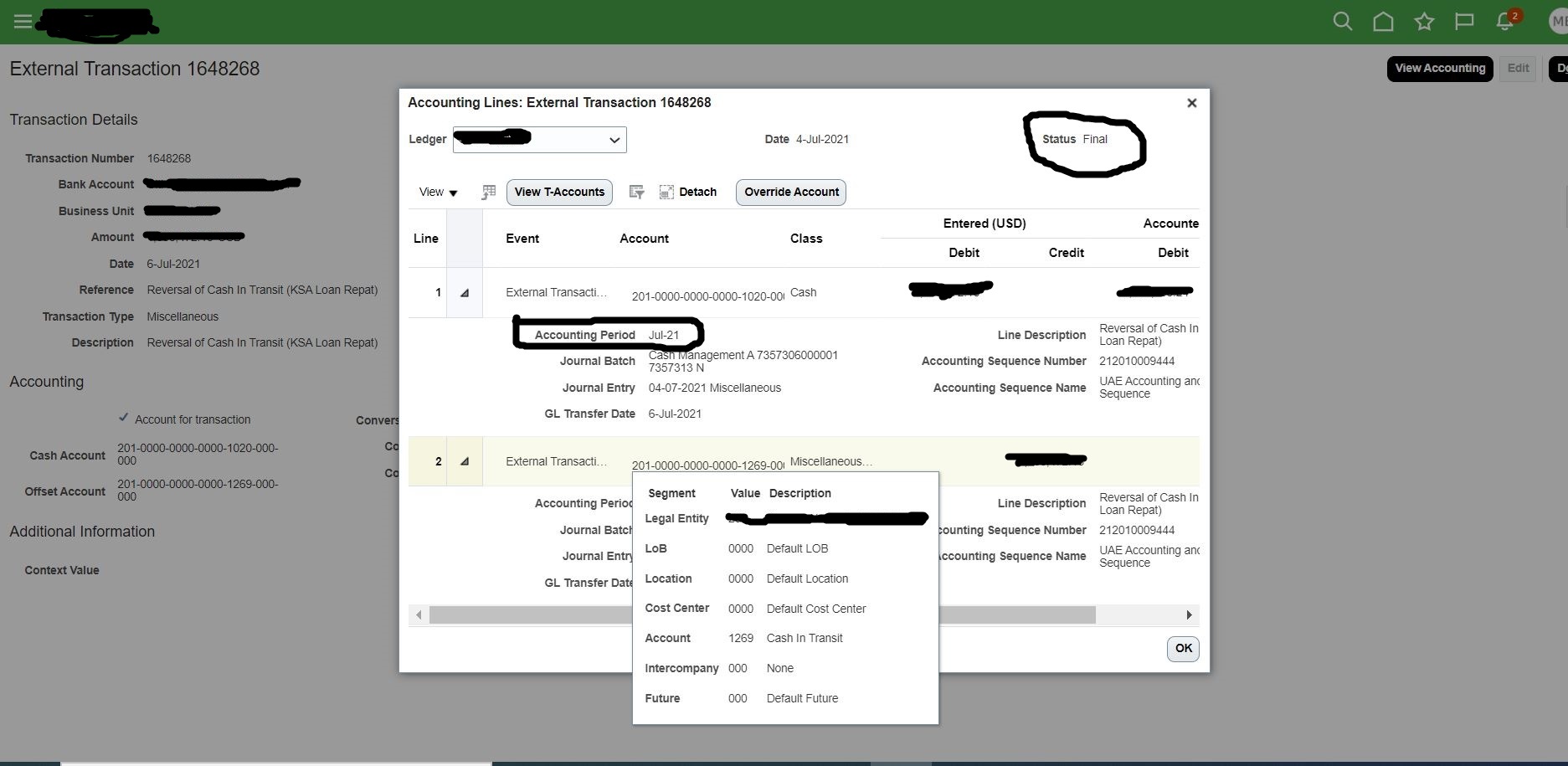 How can join CE_EXTERNAL_TRANSACTIONS into GL_JE_LINES — Cloud Customer ...