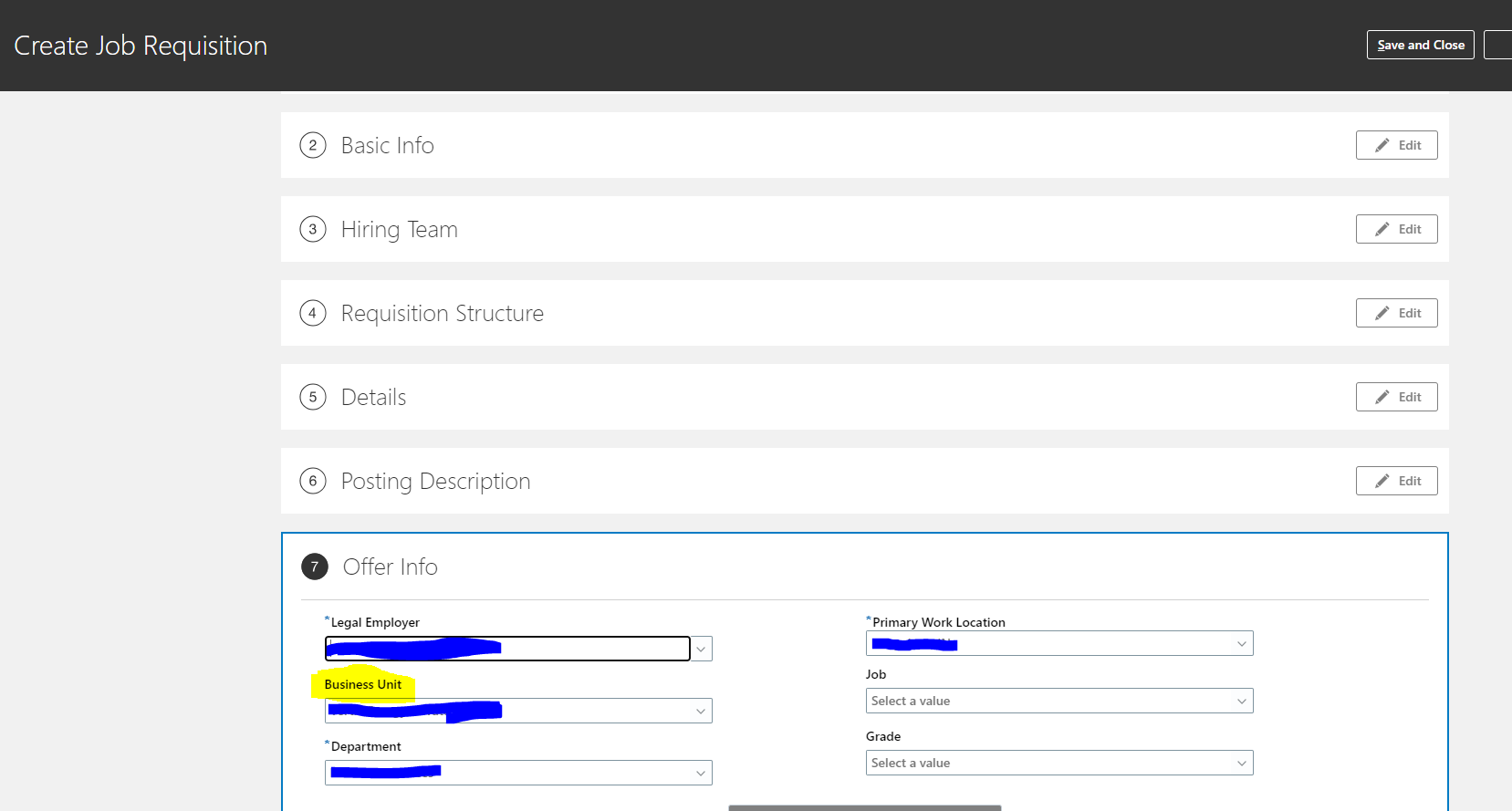 How To Disable The Autopopulation Of Business Unit Value While Creating Requisition — Cloud