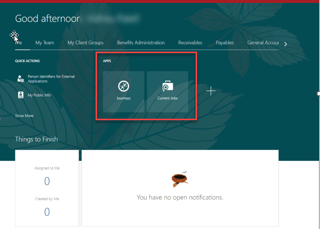 Oracle Table for Tiles' visibility for Springboard/Navigator/Structure — Cloud Customer Connect