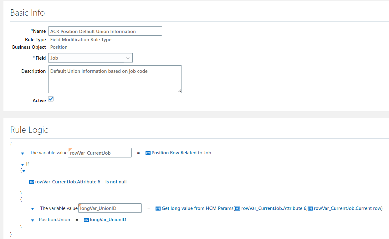 Default Union Information into Position — Cloud Customer Connect