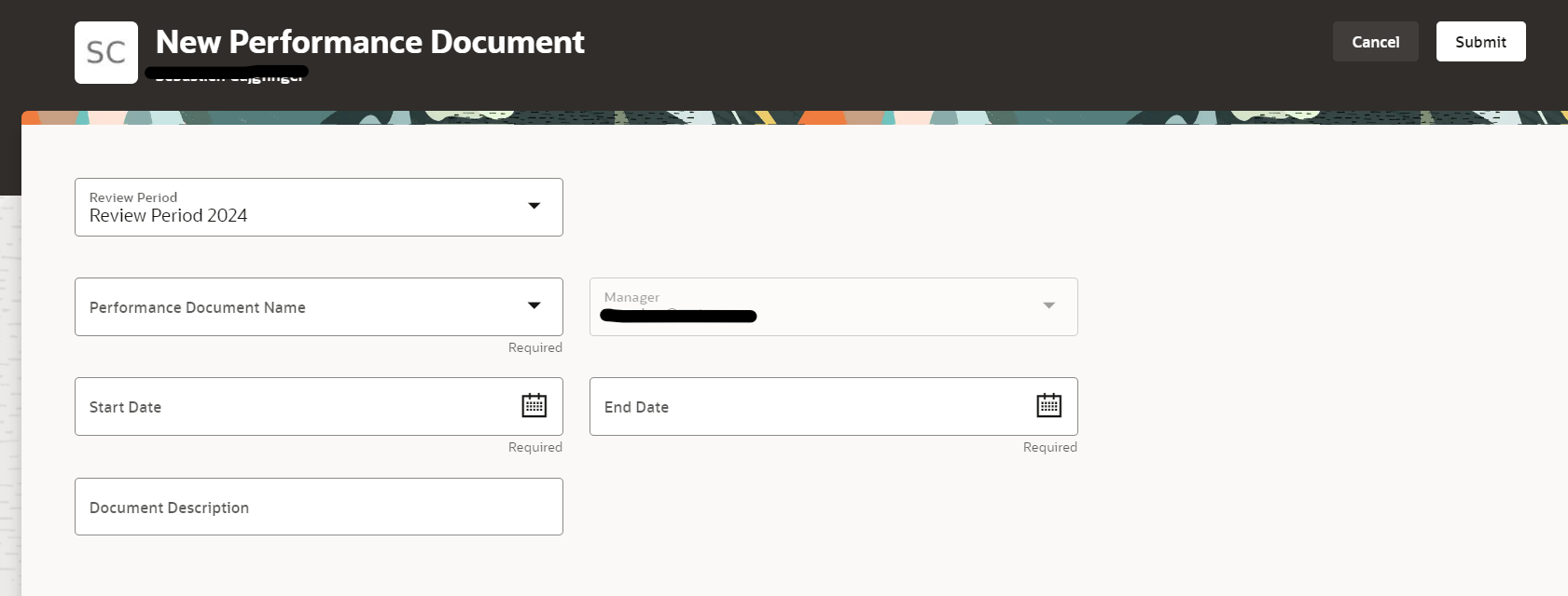Employee And Line Manager Unable To Pick Anytime Performance Document To Create As Lovs Dont