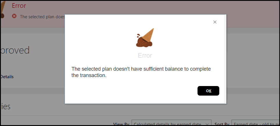 The Selected Absence Plan Doesnt Have Sufficient Balance Error In