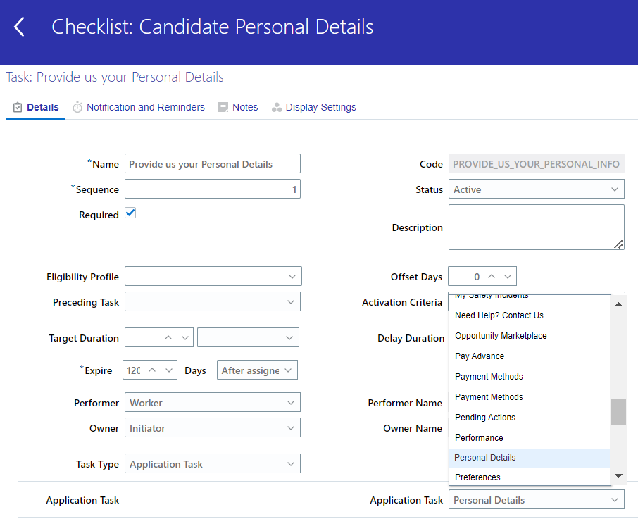 Application Task Not Showing In Checklist Templates — Cloud Customer Connect