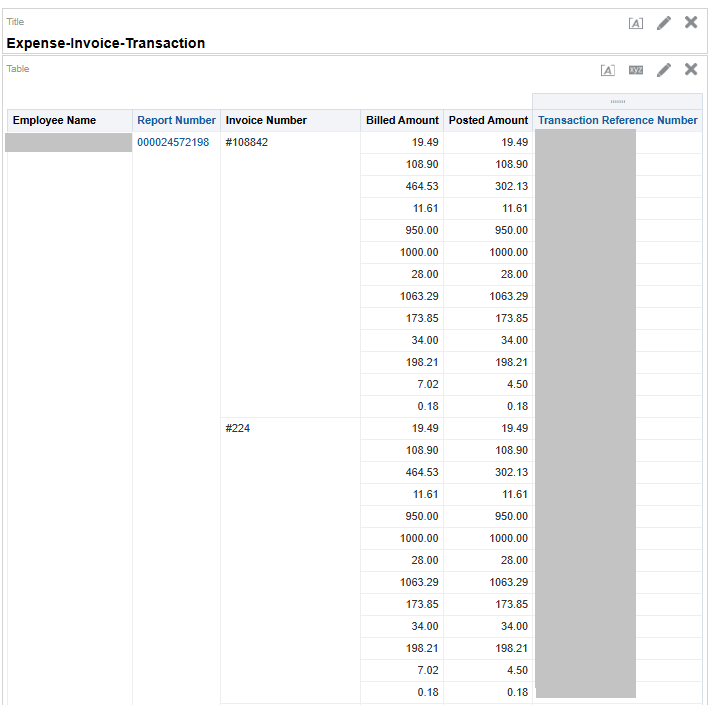How to add invoice number to SA: Expenses - Expense Transactions Real Time? — Cloud Customer Connect