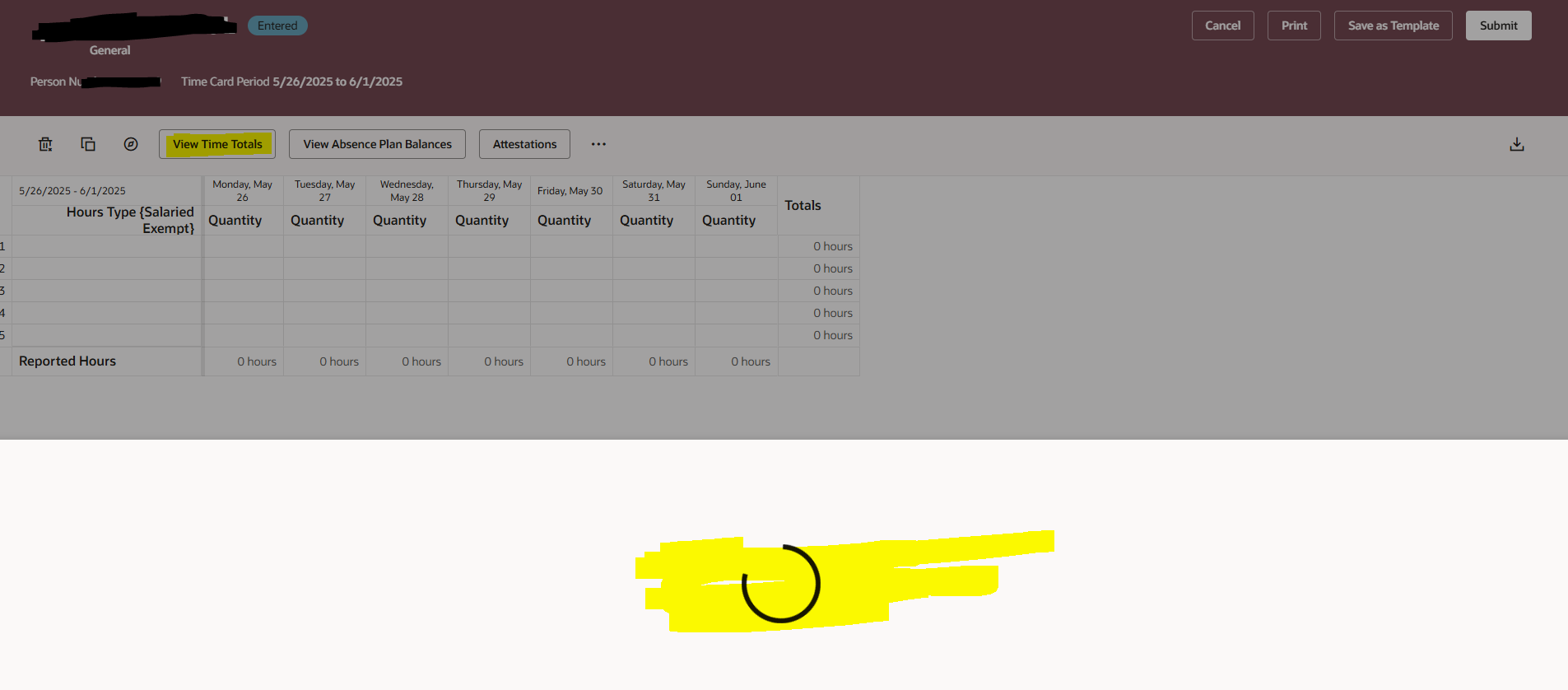 When we click on View time totals, the page keeps spinning — Cloud ...