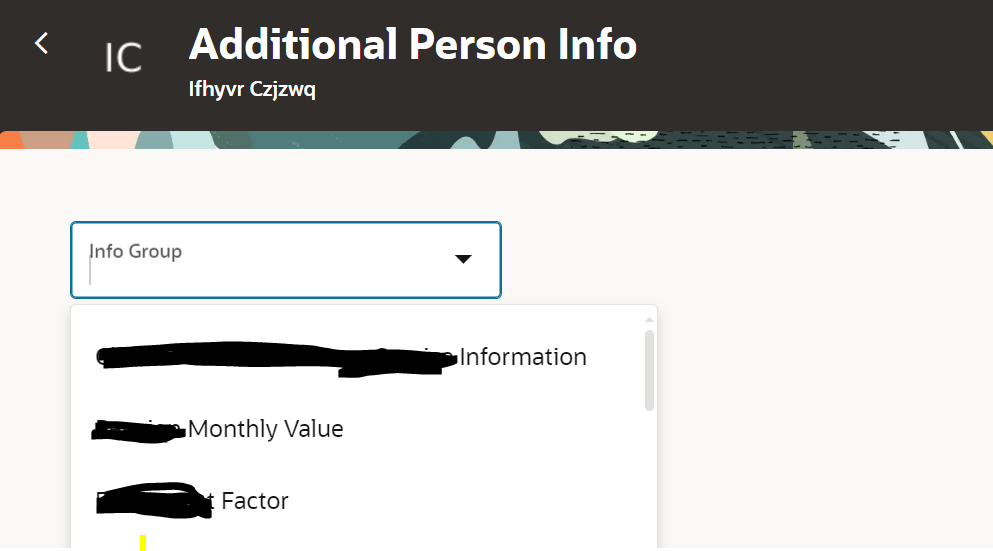 How to change the sort order in info group drop down in additional person info redwood page ...