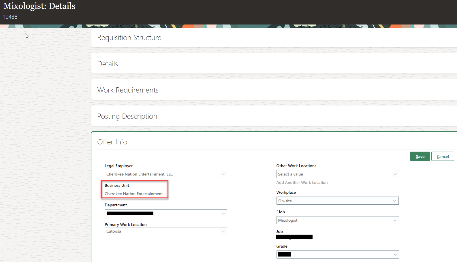 Is There A Way To Edit Business Unit In The Offer Section Of A Requisition — Cloud Customer Connect