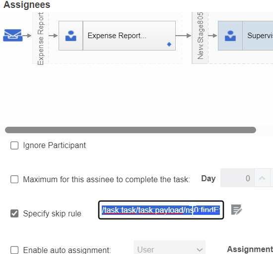 Expression Builder for Expenses Workflow BPM FinExmWorkflowExpenseApproval — Cloud Customer Connect