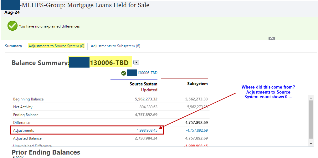 How to identify source system adjustment — Cloud Customer Connect