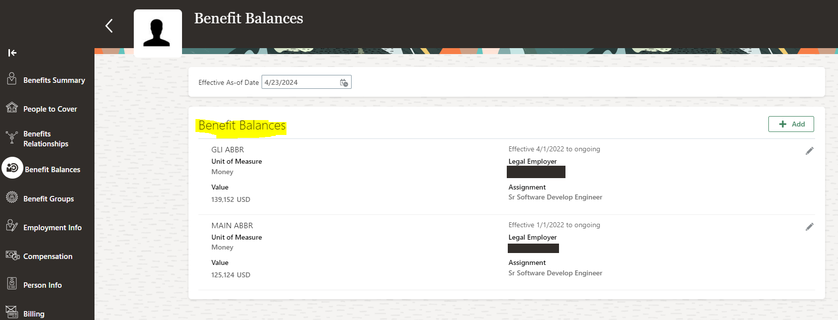 Does Oracle have an API available to get the Benefit Balances ...