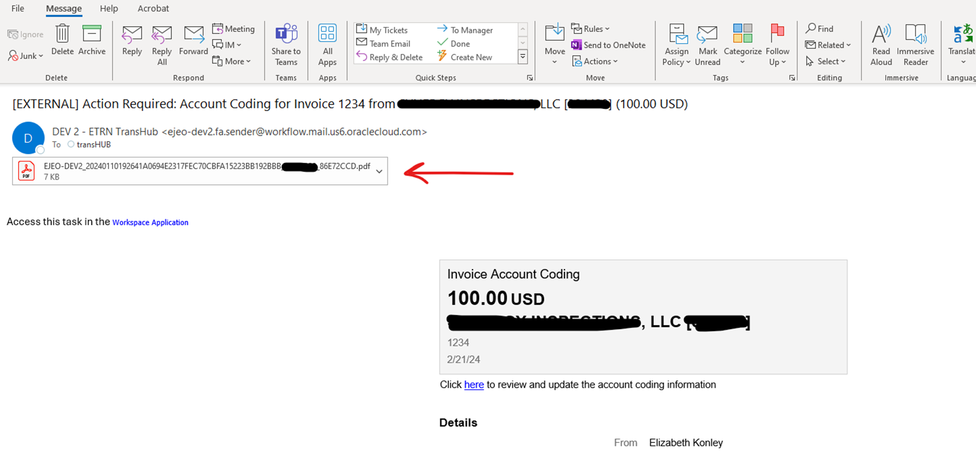 For Idr Is There A Way To Add The Invoice Image As An Attachment In The Account Coding Email