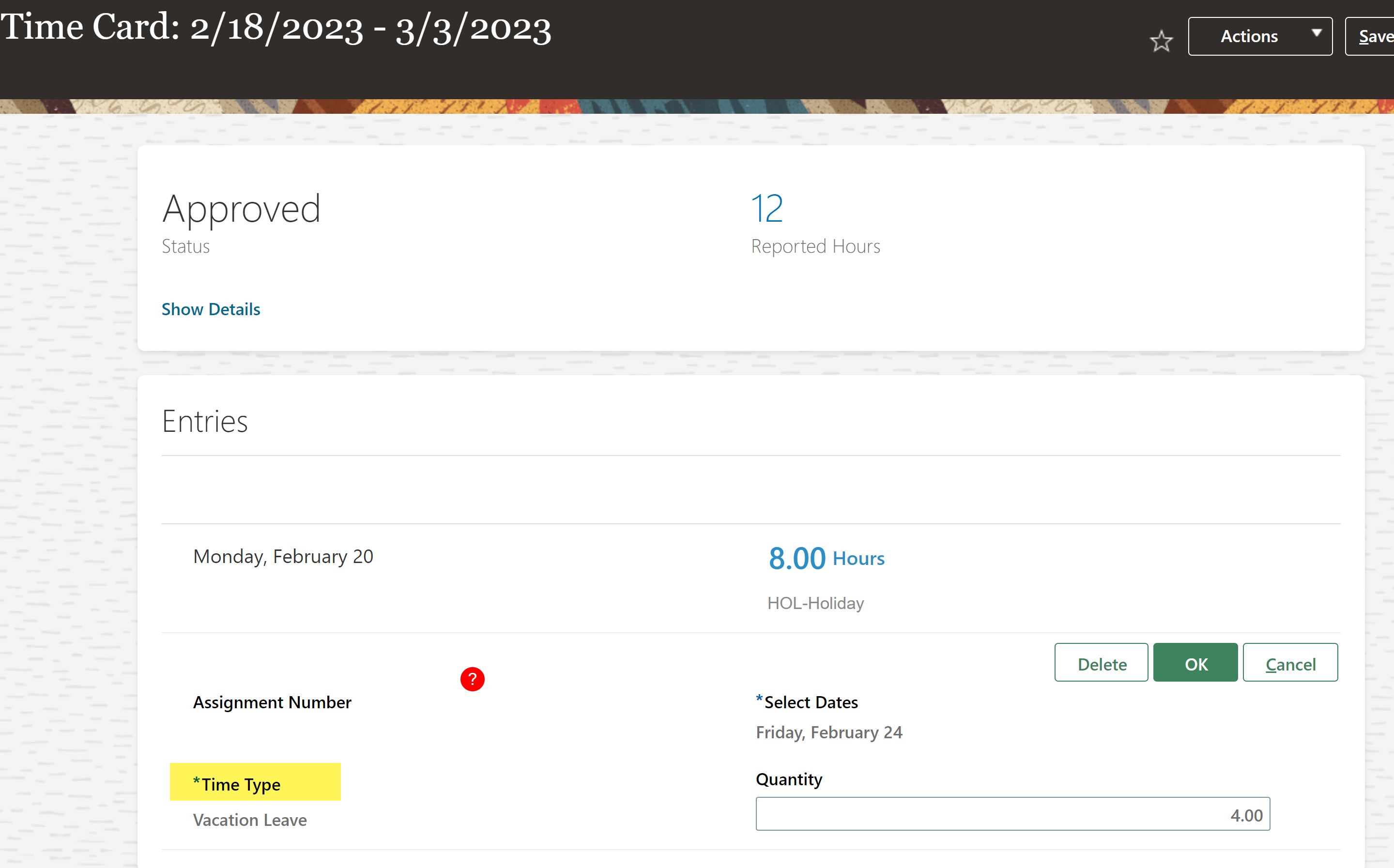 Need Sql For Data Model List Of Values For Time Card Time Type — Cloud Customer Connect