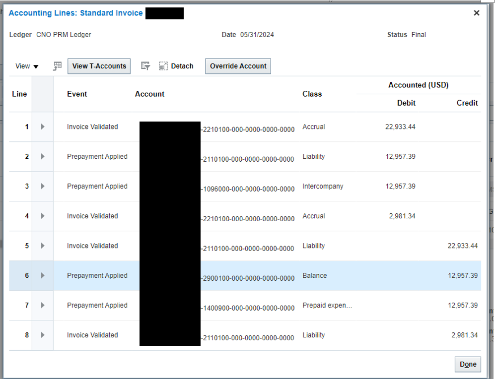 Prepayment invoices routing to wrong natural account on invoices ...